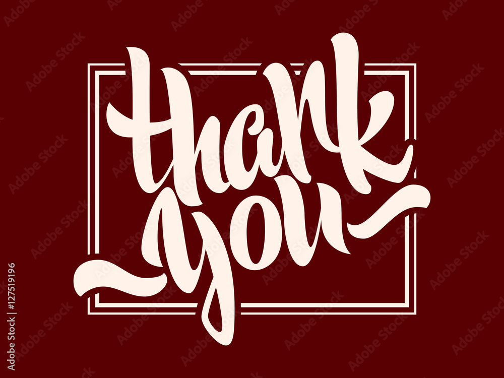 Thank you lettering. Hand written Thank you poster. Modern hand Stock ...