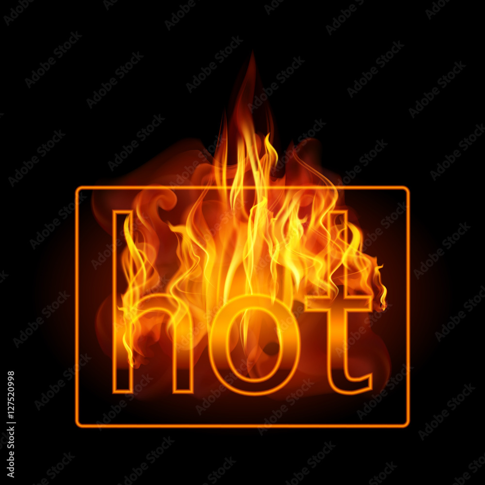 Abstract fire flames vector background. Illustration Hot Fire with ...