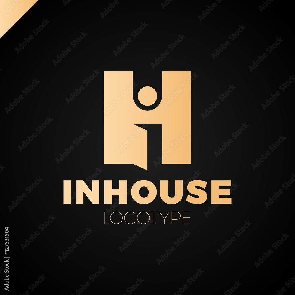 Letter I and H monogram logo. Interior design abbreviation ligature ...