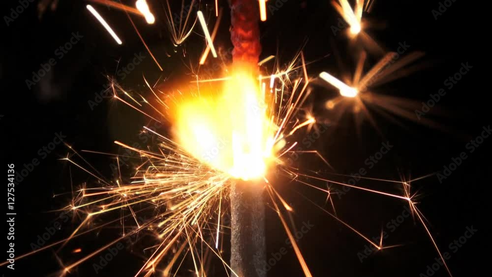 Vidéo Stock Firework sparkler burning isolated from top to bottom in ...