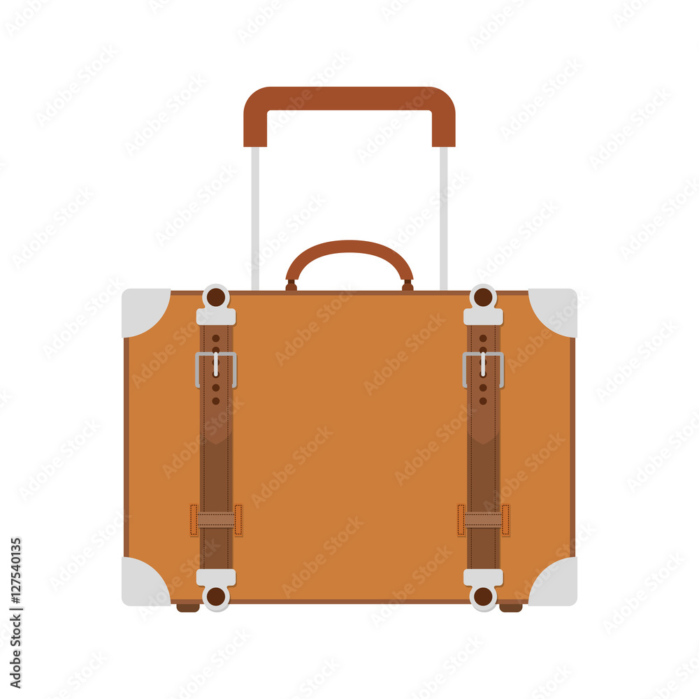 full color suitcase with handle vector illustration Stock Vector ...