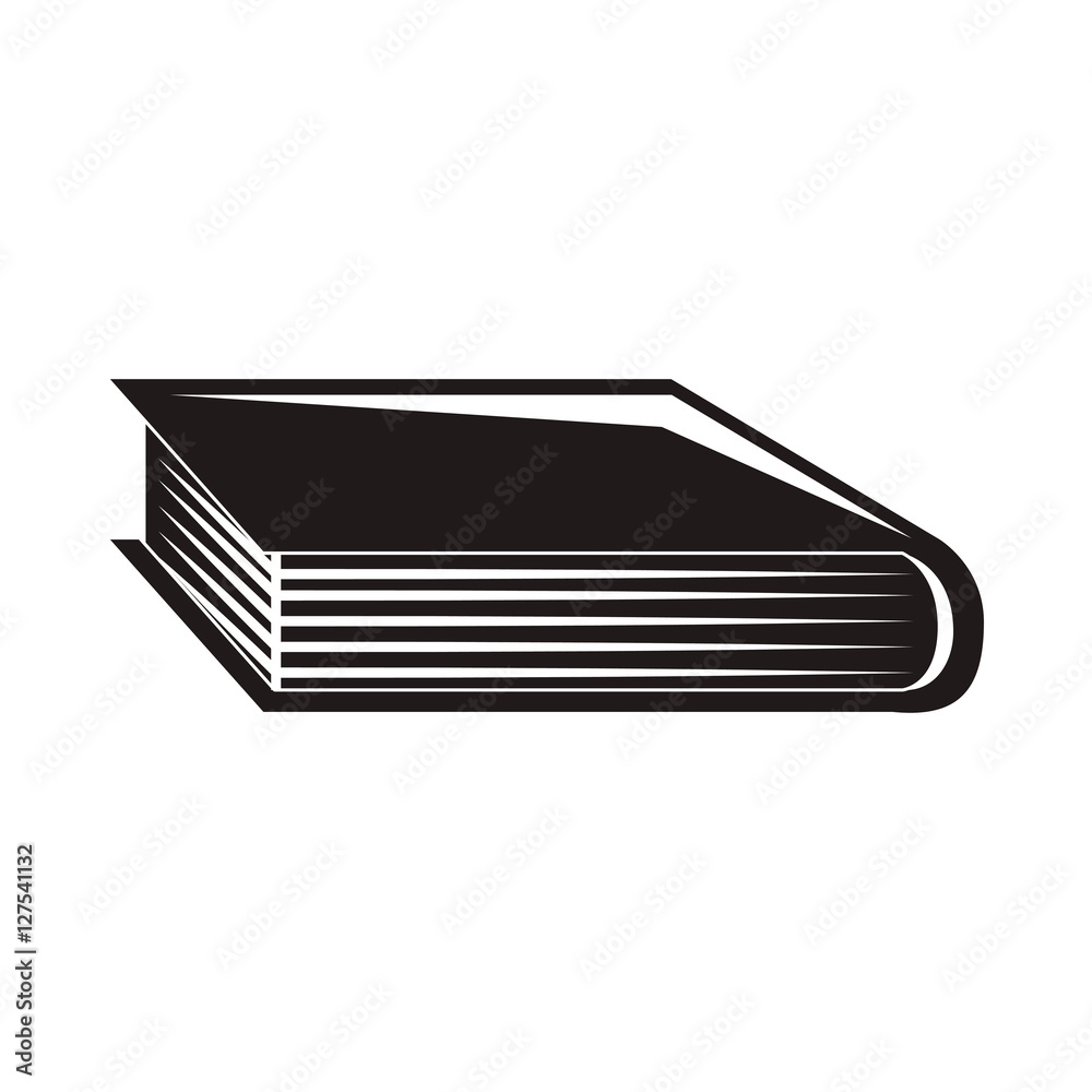 black silhouette book with cover vector illustration Stock Vector ...