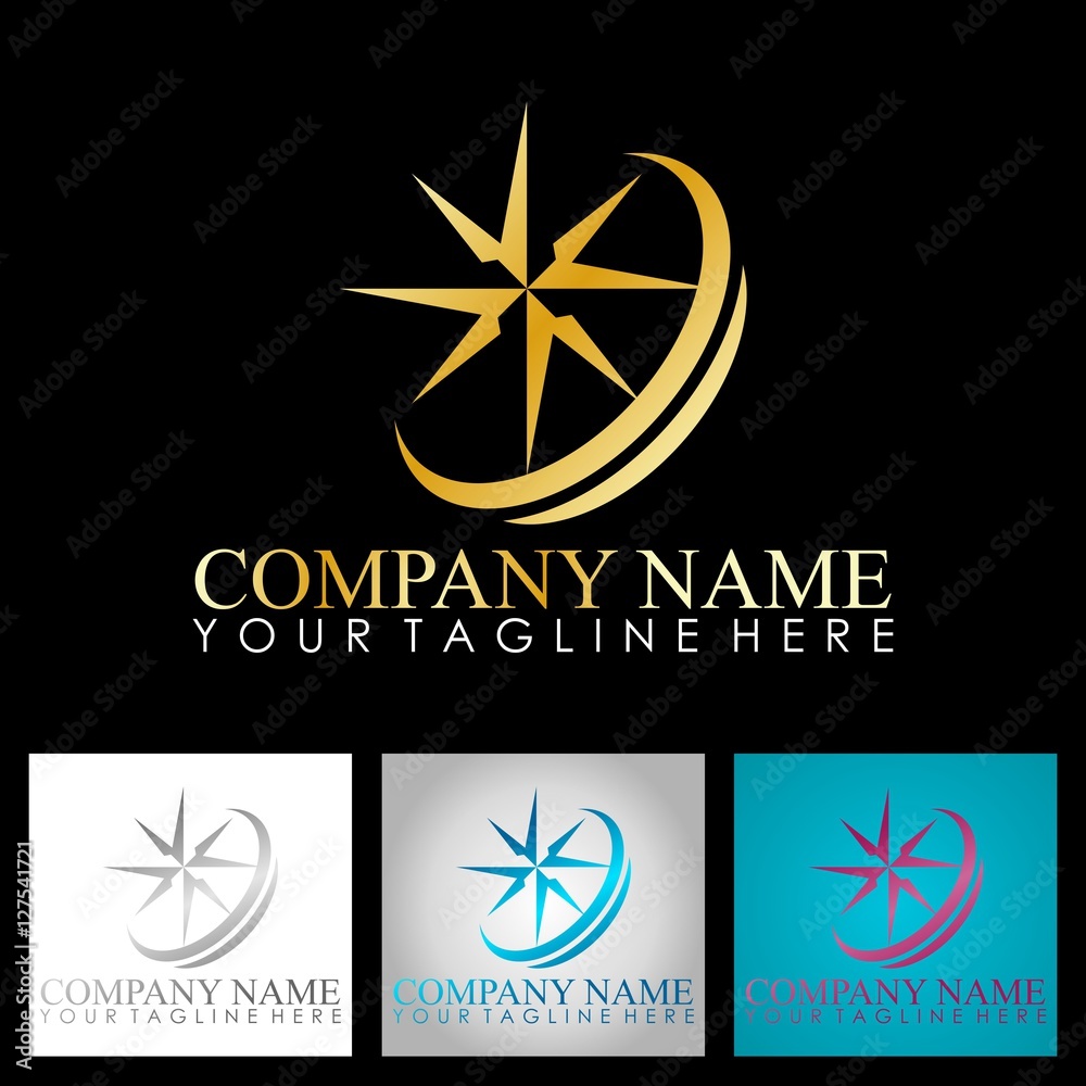 Vetor de compass gold logo vector do Stock | Adobe Stock