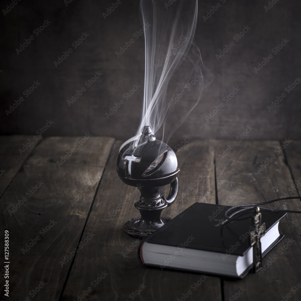Smoking thurible burning frankincense Stock Photo | Adobe Stock