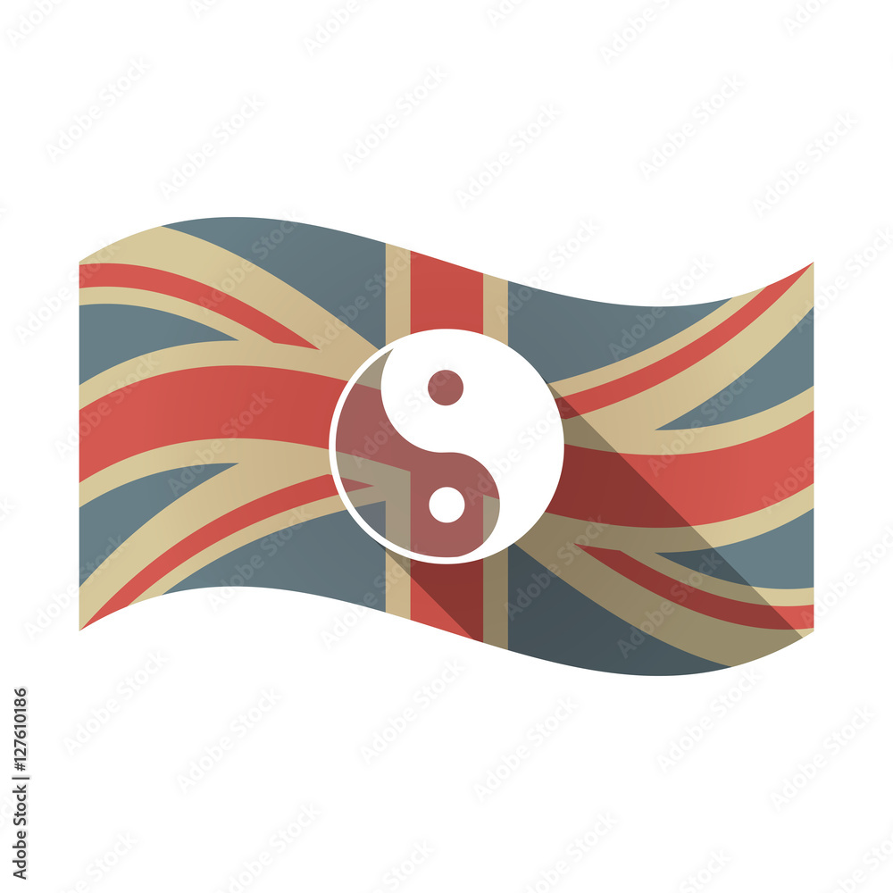 Isolated UK flag with a ying yang Stock Vector | Adobe Stock
