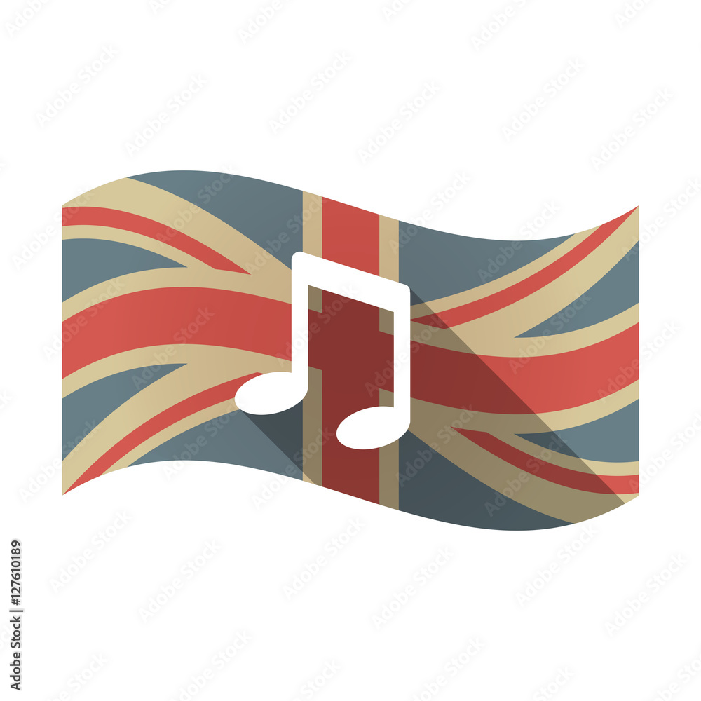 Isolated UK flag with a note music Stock Vector | Adobe Stock