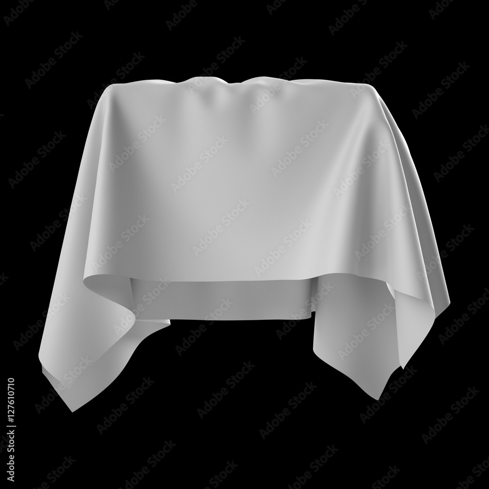 3d abstract white cloth, flying fabric,dynamic textile object isolated ...