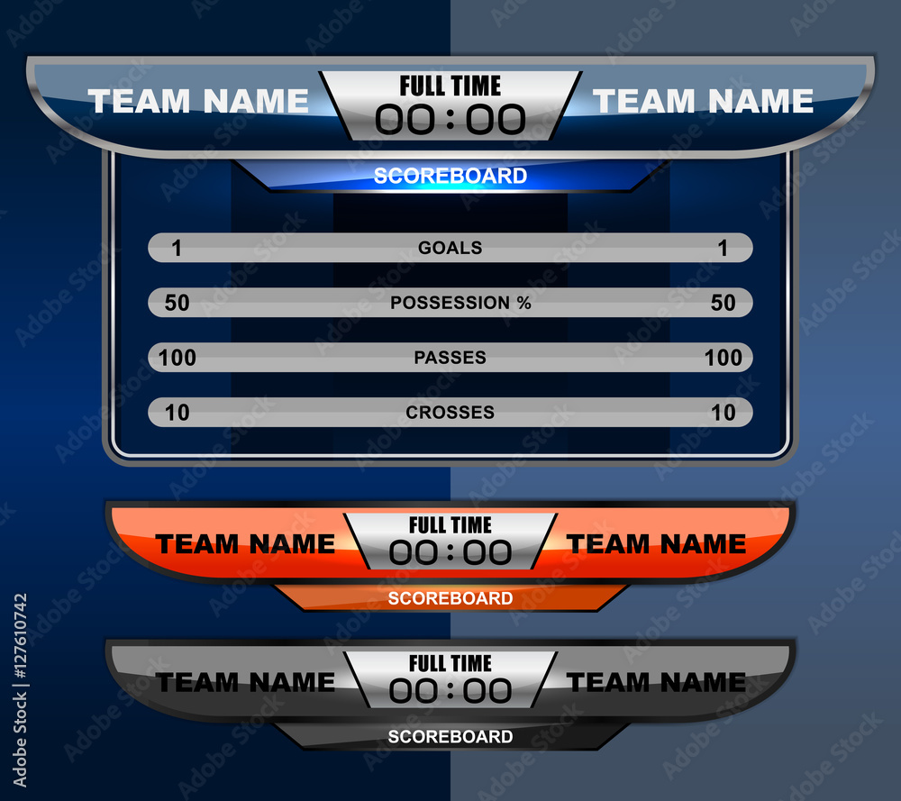 scoreboard game for football and soccer, vector illustration Stock ...