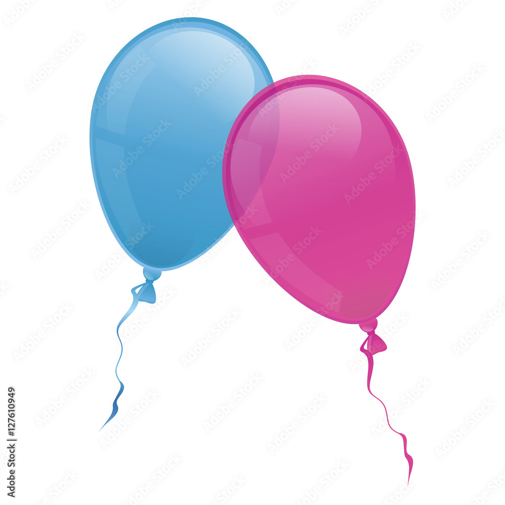2 Bunte Luftballons Stock-Vektorgrafik | Adobe Stock