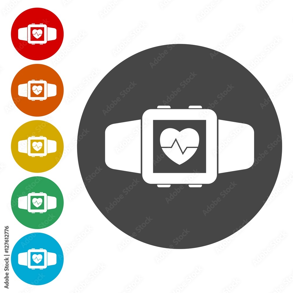 Smartwatch wearable technology symbol set Stock Vector | Adobe Stock
