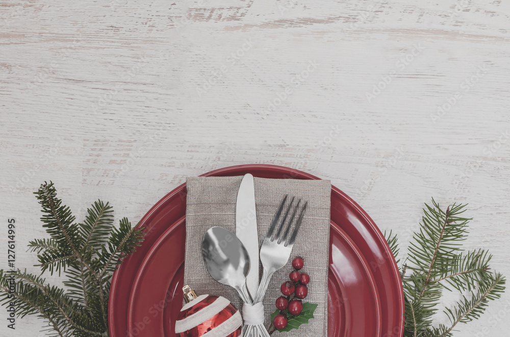 Christmas Meal Table Setting Background Stock Photo | Adobe Stock