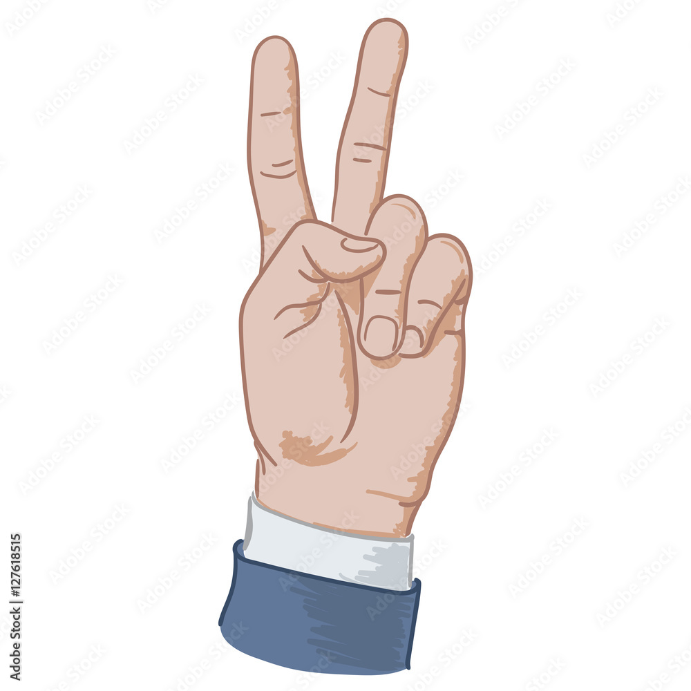 sing v hand Stock Vector | Adobe Stock