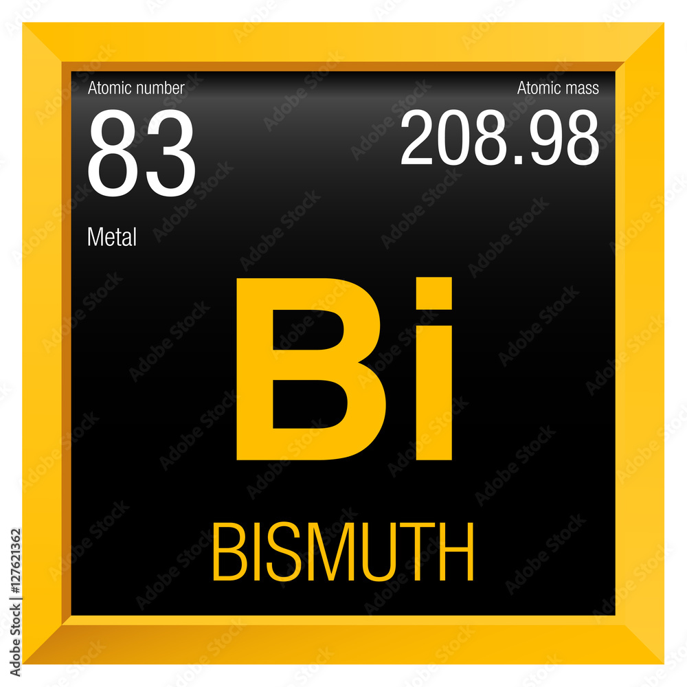 Bismuth Symbol Element Number 83 Of The Periodic Table Of The Elements