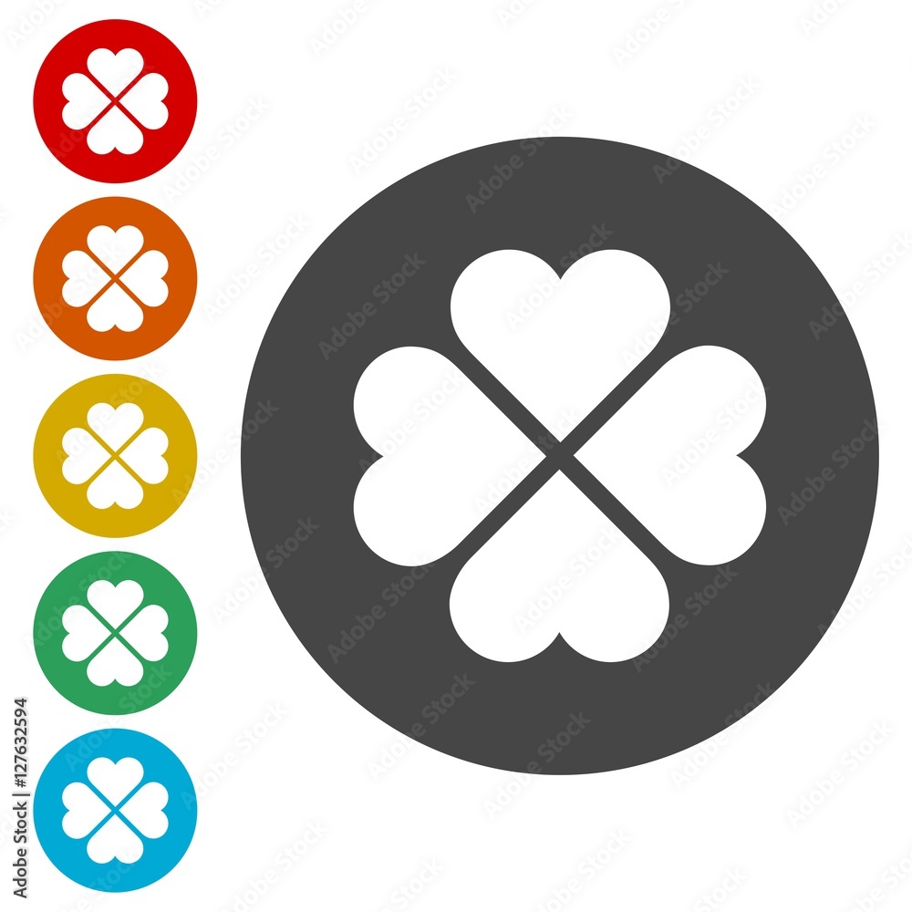 Simple icon clover leaf, four leaf clover vector illustration Stock ...