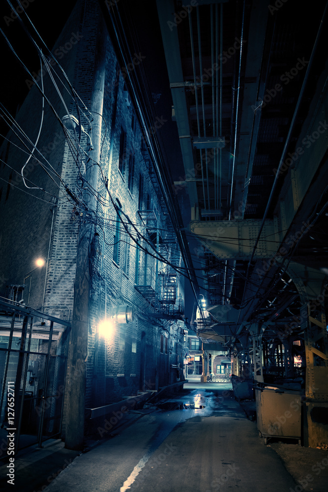 Dark City Street Night