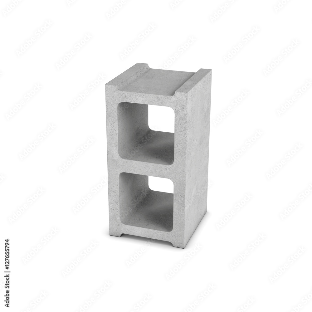Rendering of cinder block isolated on white background Stock ...