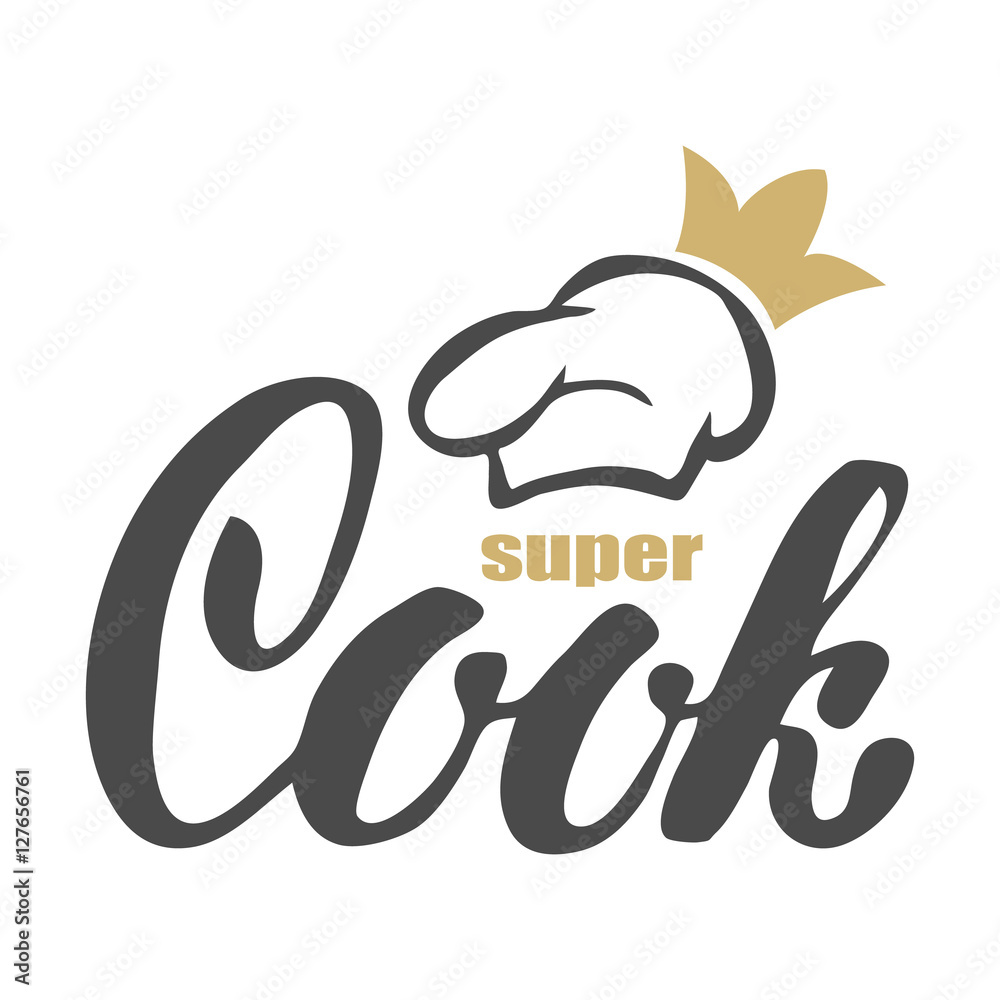Chef logo. Lettering Hand lettering with a cap chef. Symbol icon logo ...