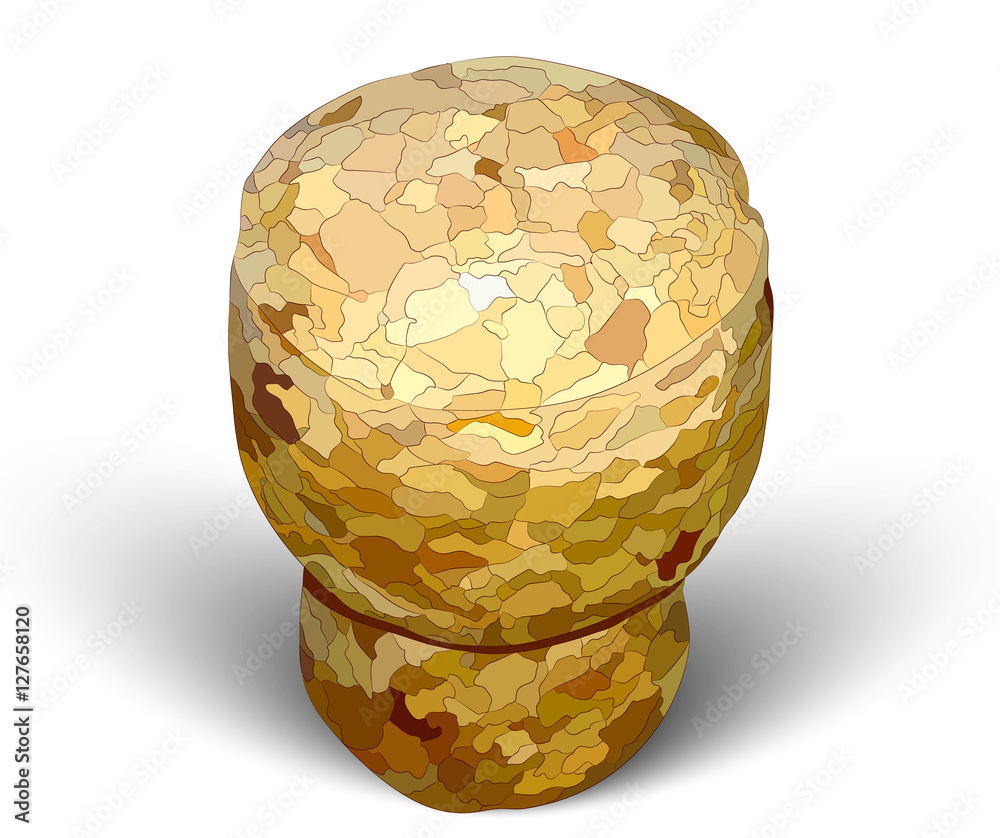 champagne cork standing white background photorealistic Stock Vector ...