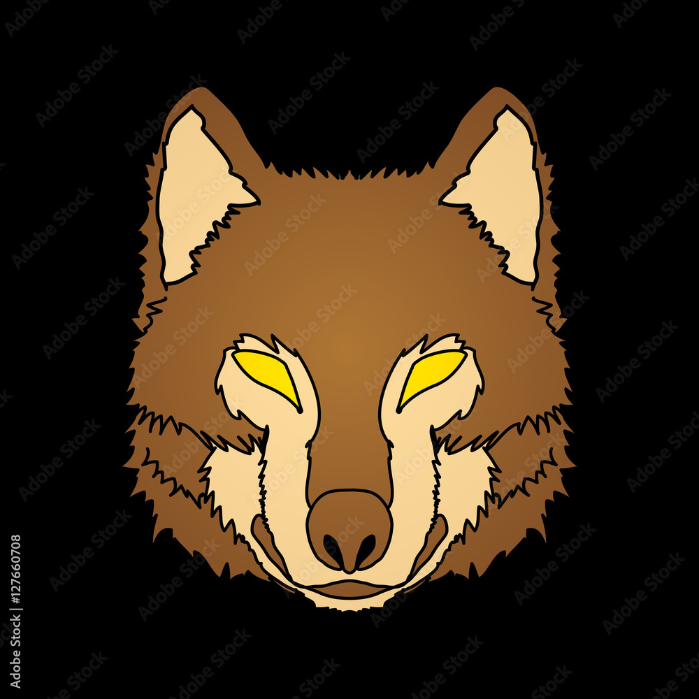 Wolf face front view graphic vector. Stock Vector | Adobe Stock