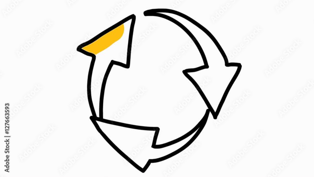 arrow circle cartoon line drawing illustration animation transparent ...