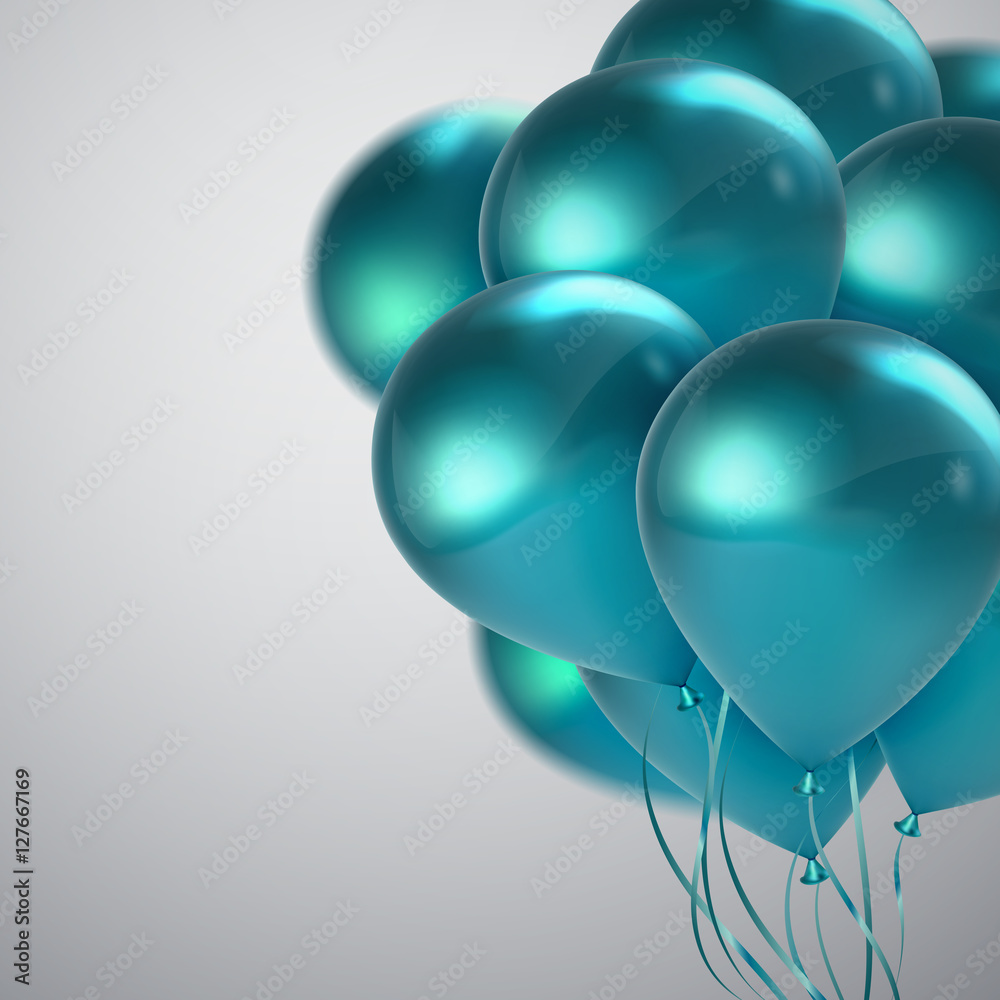 Turquoise Balloon Bunch. Stock Vector | Adobe Stock