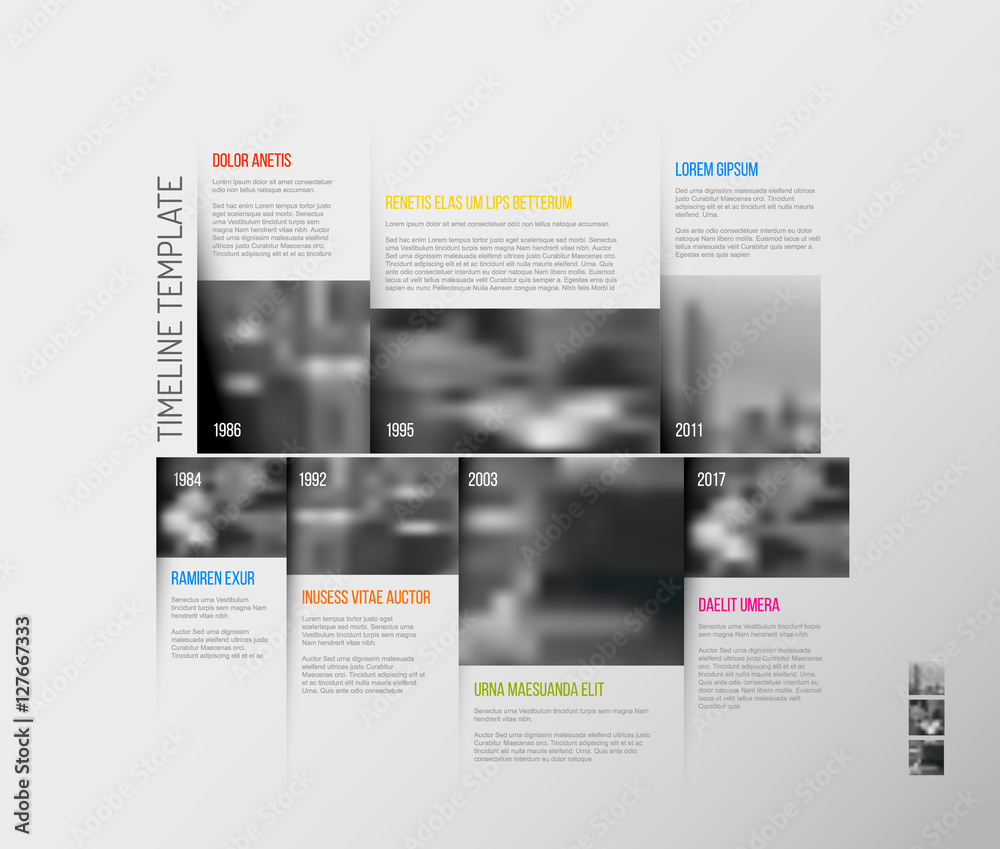 Infographic Timeline Template with big photos Stock Vector | Adobe Stock
