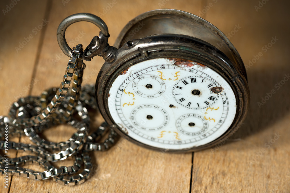 Old Pocket Watch Without Hands Stock Photo | Adobe Stock