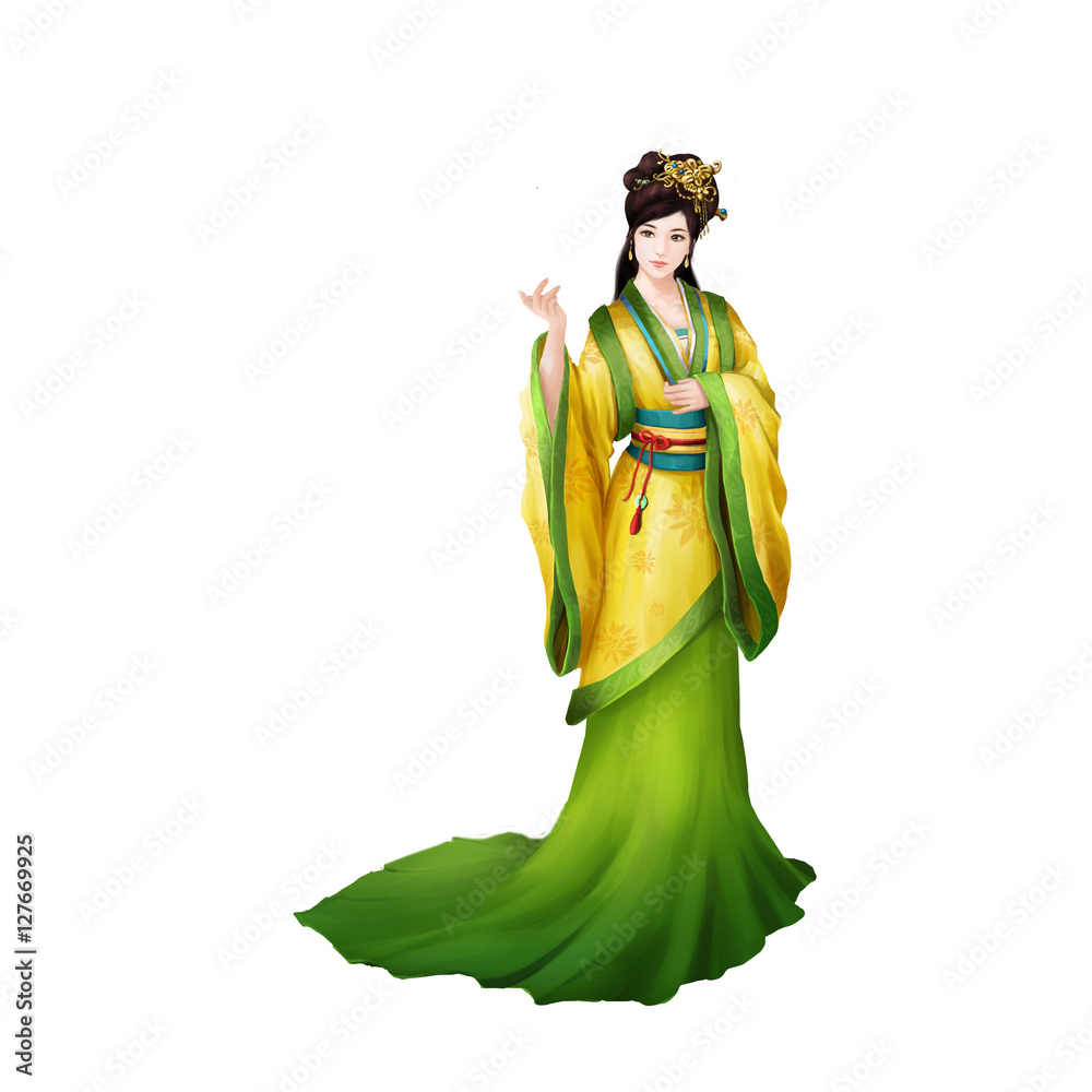 Ancient Chinese People Artwork: Beautiful Lady, Princess, Beauty. Video ...