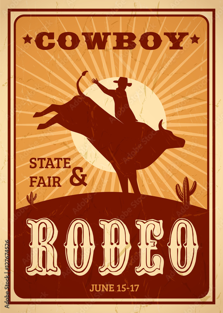Advertisement Rodeo Poster Stock Illustration | Adobe Stock