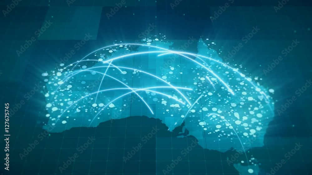 Stockvideon Globalization Australia Map Animation. This animated blue ...
