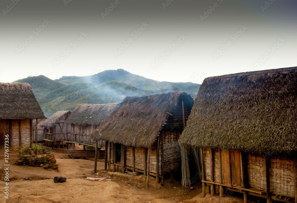 Typical malagasy village - african hut, poverty in madagascar Stock ...