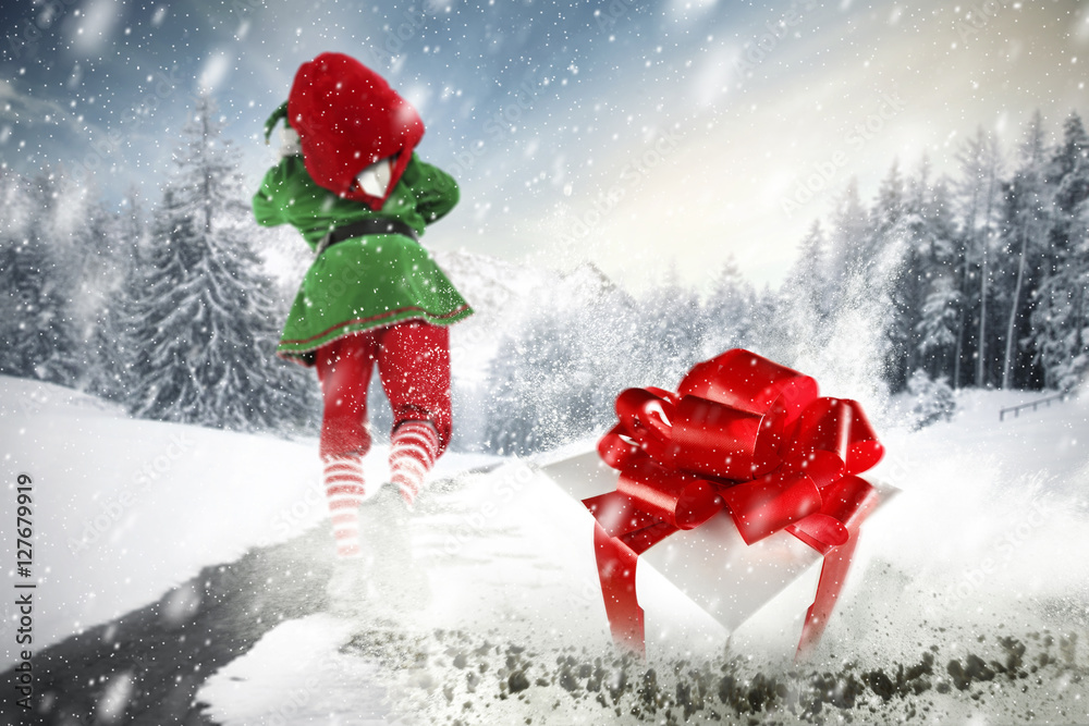 elf and winter time Stock Photo | Adobe Stock