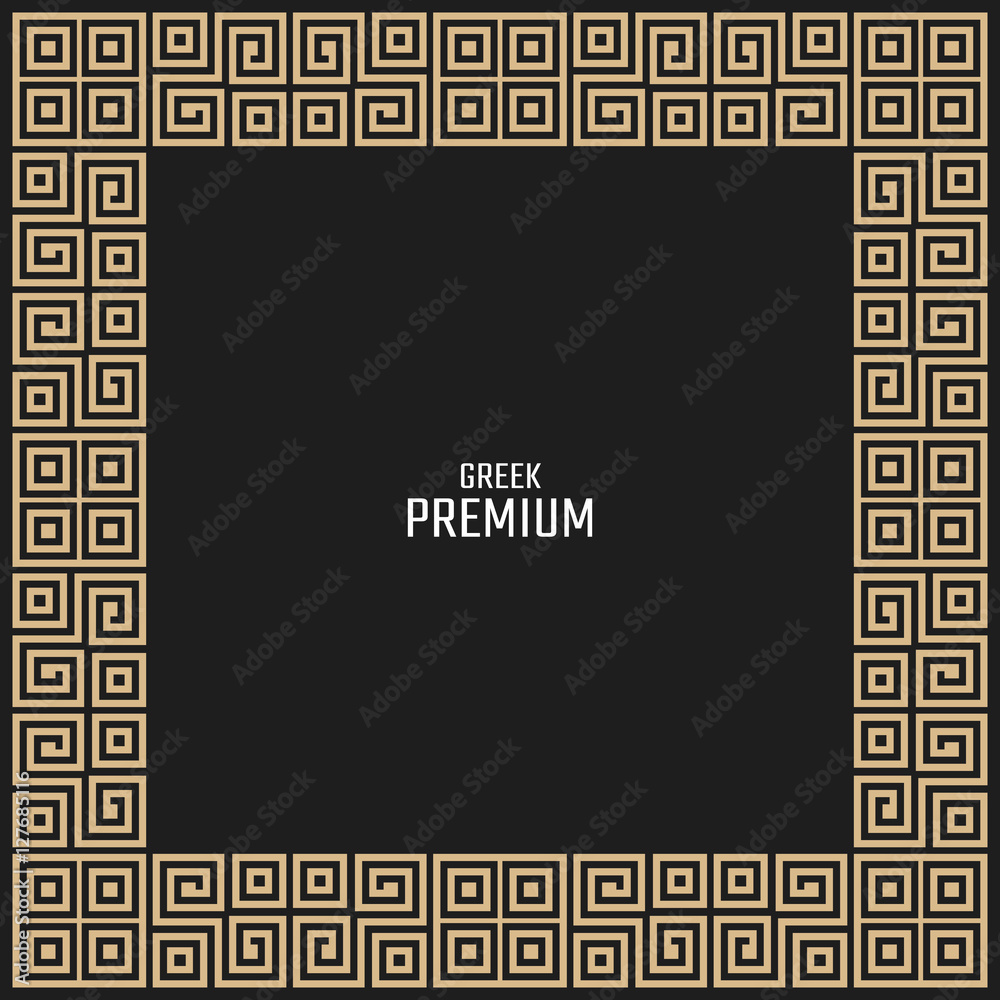 Vector geometric background greek style. Meander vector border for ...