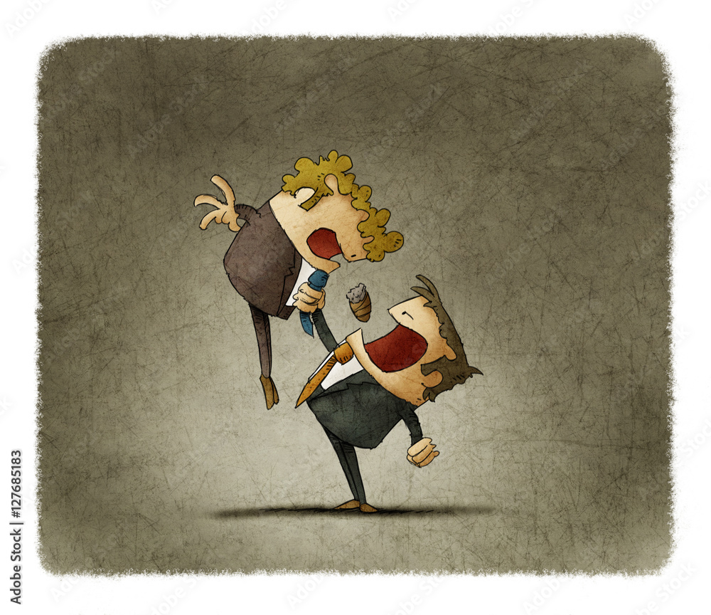 Drawing of two businessmen Stock Illustration | Adobe Stock