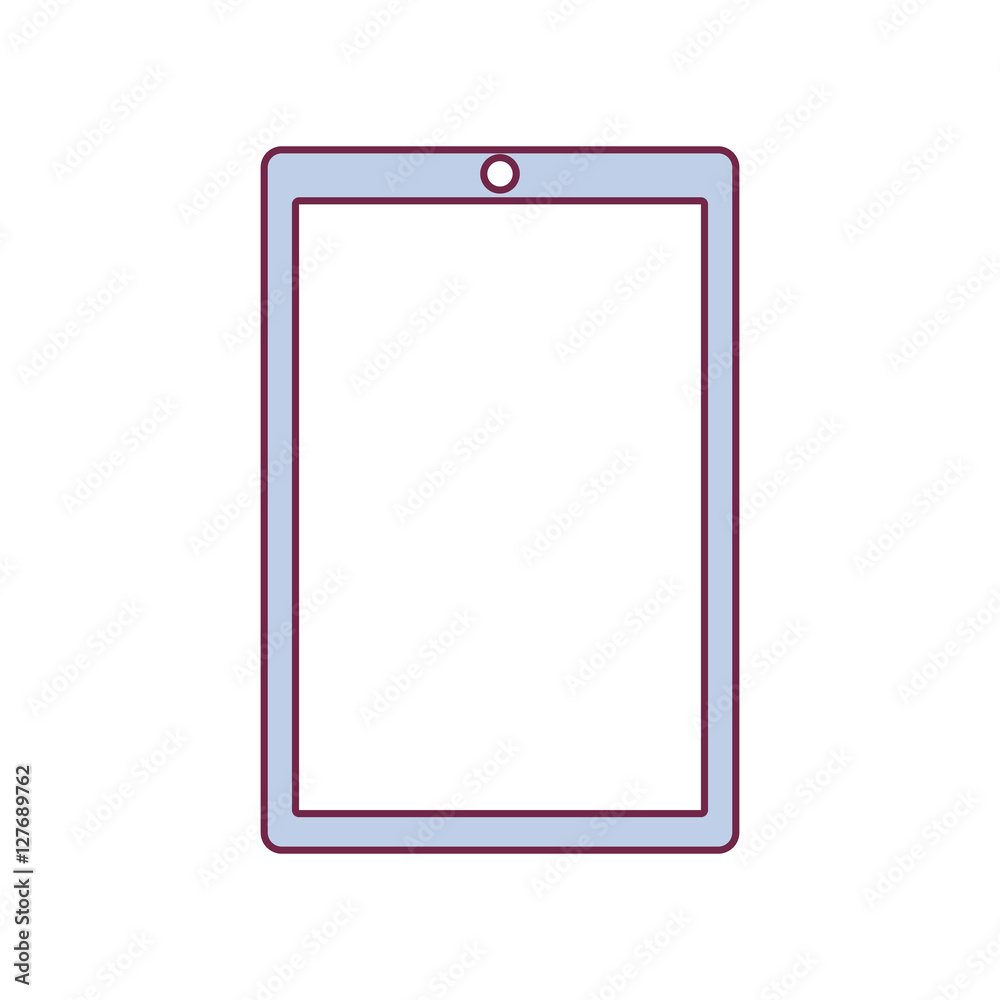 Vettoriale Stock contour tablet touch in light purple color vector ...