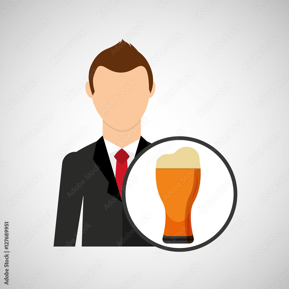 cartoon dad father day beer glass vector illustration eps 10 Stock ...