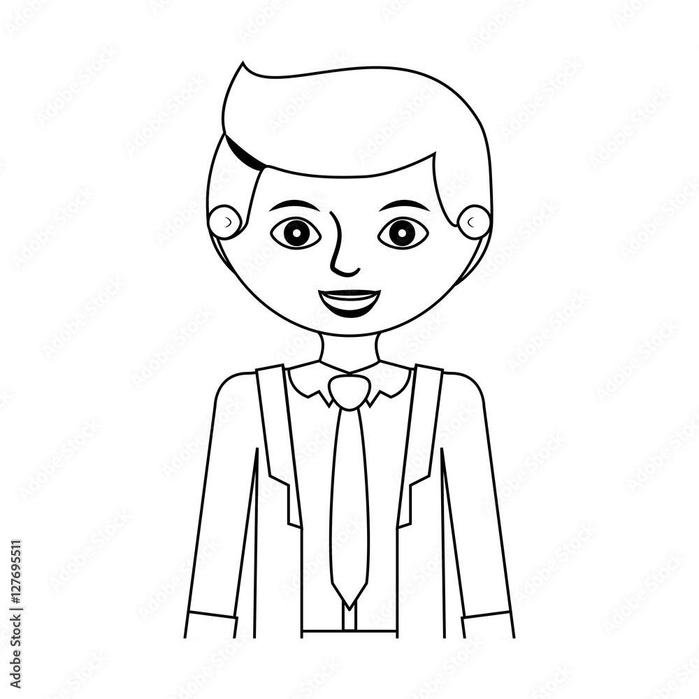 half body man silhouette with formal suit Stock Vector | Adobe Stock