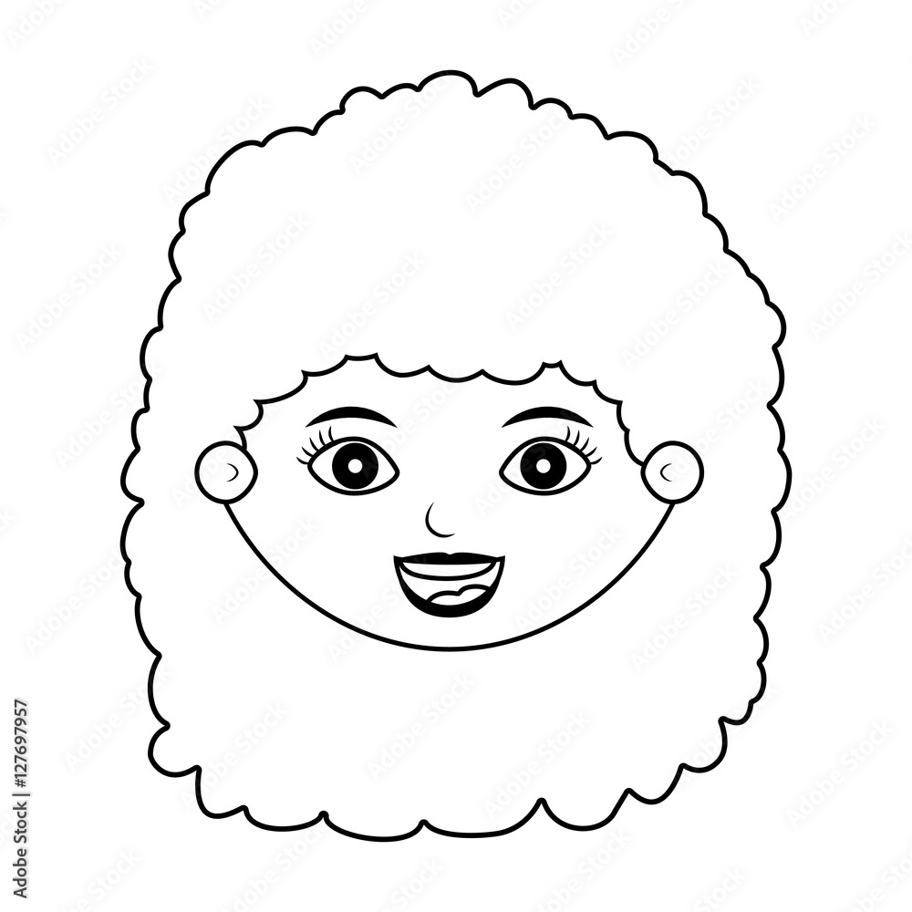 front face woman silhouette with wavy hair vector illustration vector ...