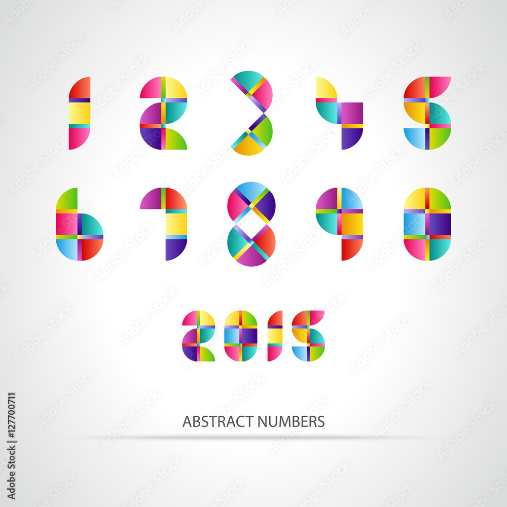 Vector Illustration Set of Colorful Number Stock Vector | Adobe Stock