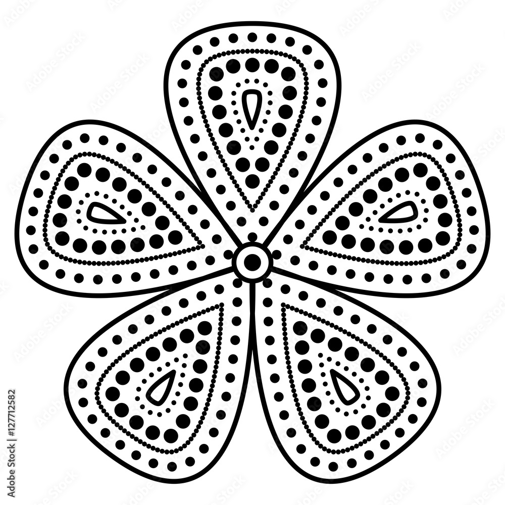 Simple mandala flower design for coloring book pages. Doodle floral ...