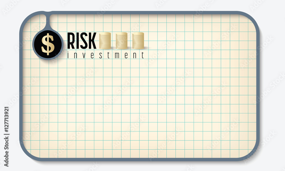 Text box for fill your text with graph paper and the words risk Stock ...