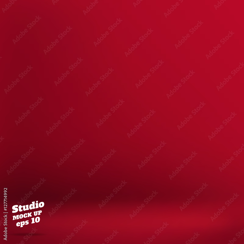 Vector,Empty velvet red color studio room background ,Template m ...