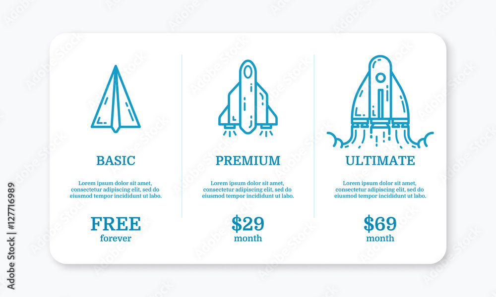 Vector illustration of pricing subscription plan table template for ...