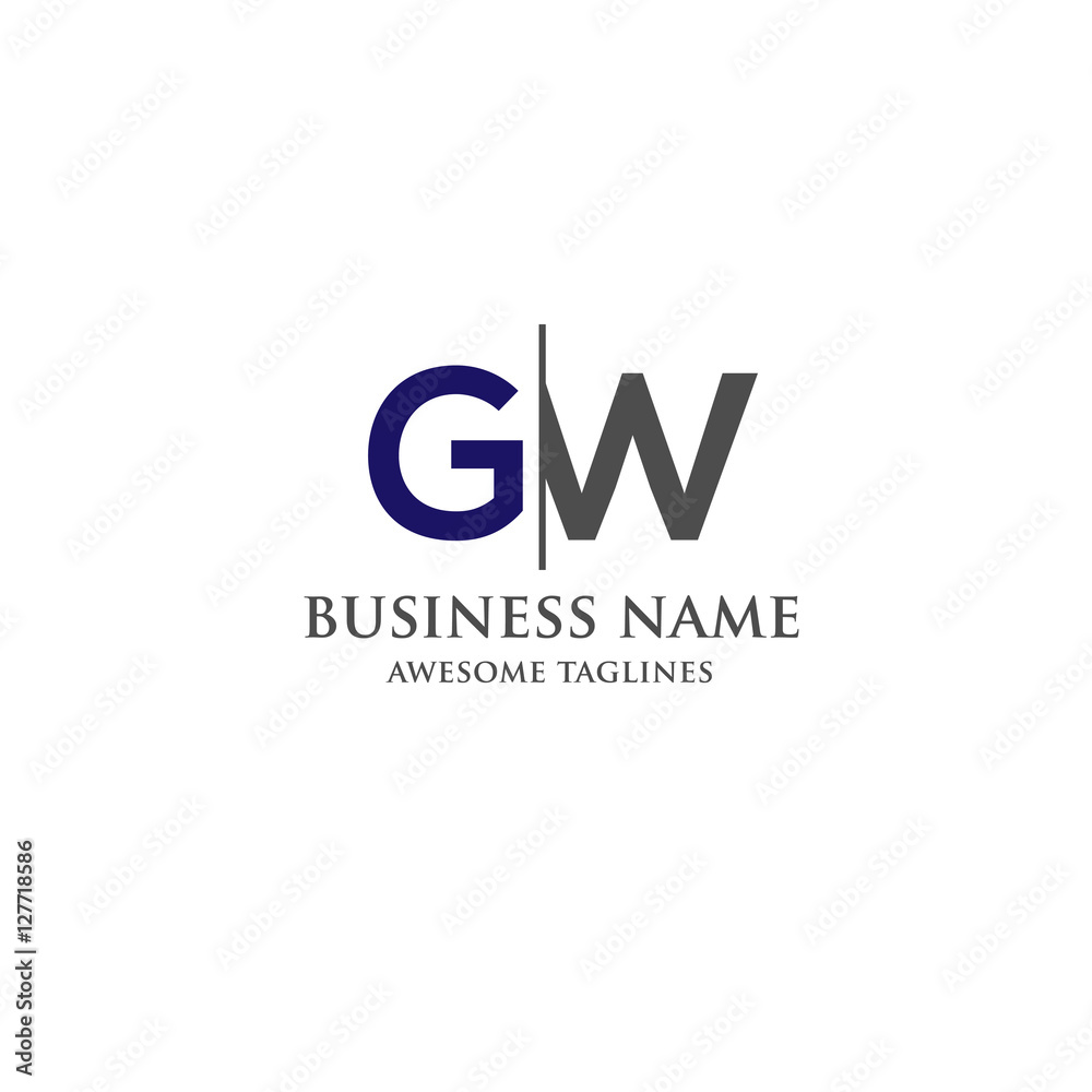 GW letter logo design vector illustration template, G letter logo ...