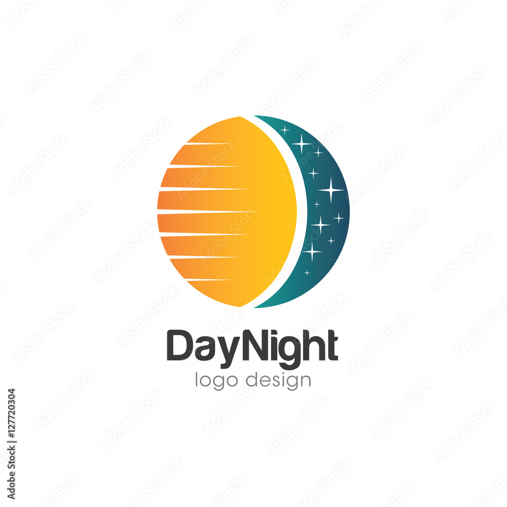 Day and Night Creative Concept Logo Design Template Stock Vector ...