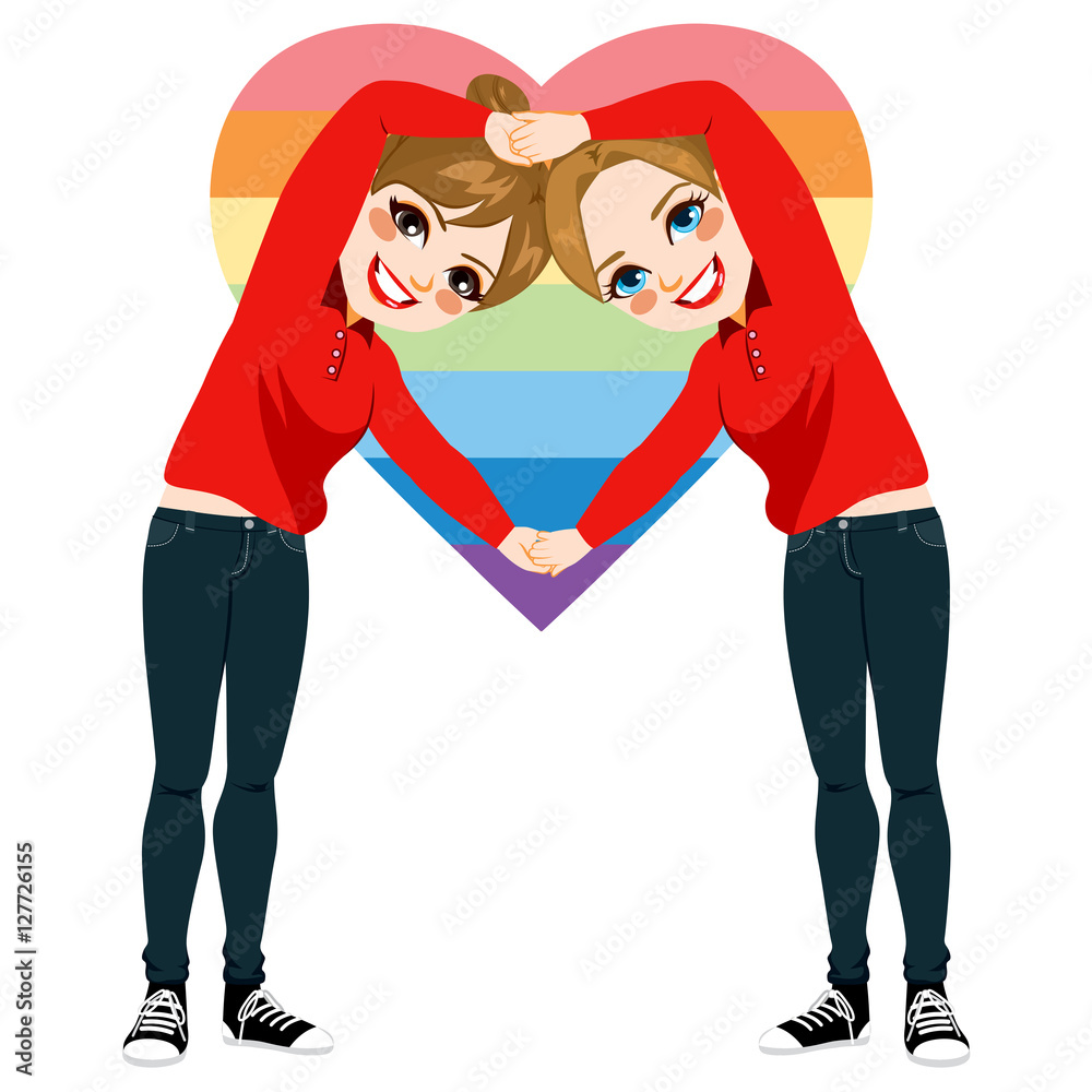 Bffs Making Hearts With Pictures Of Their Arms