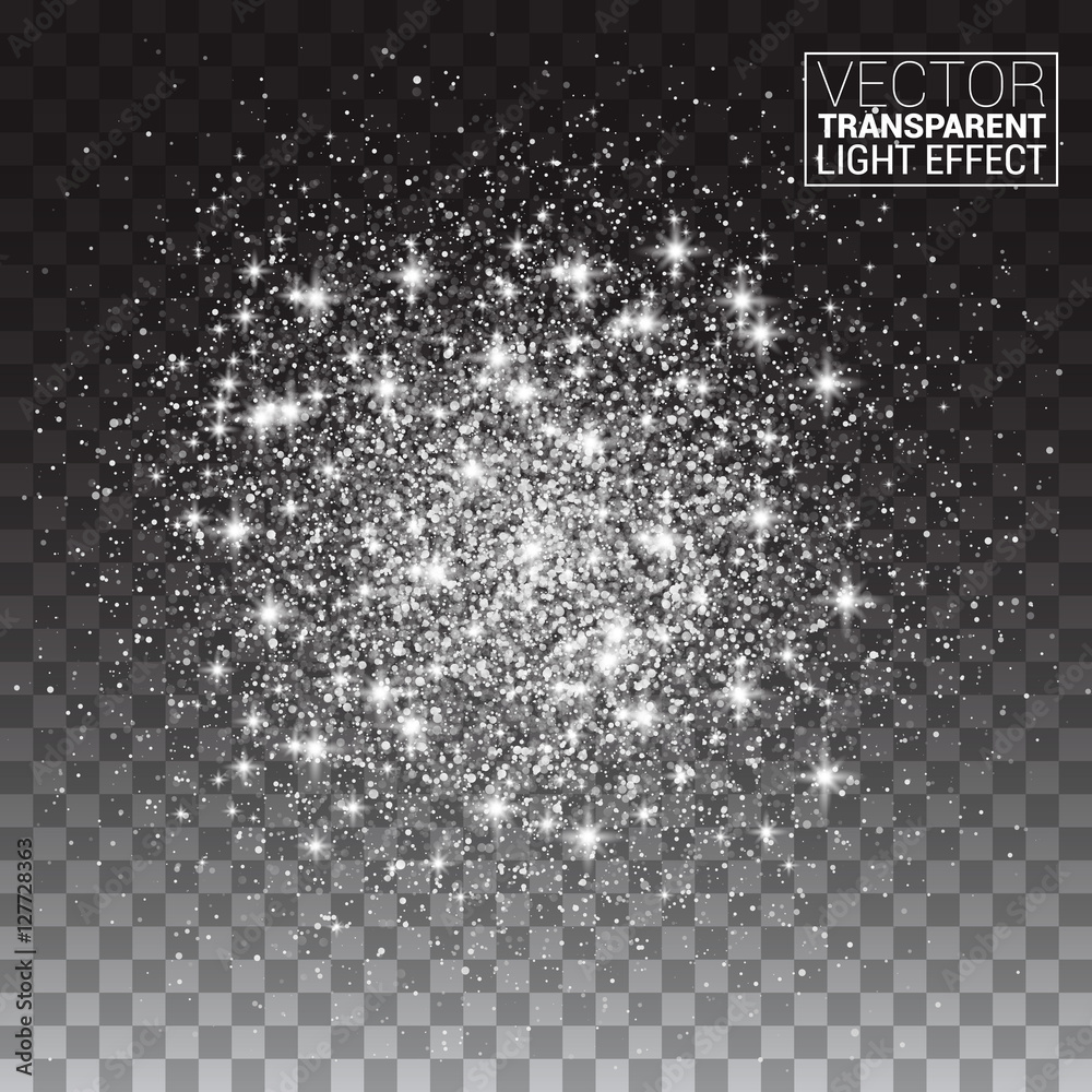 Sparkling background. Silver Explosion on transparent Background Vector ...