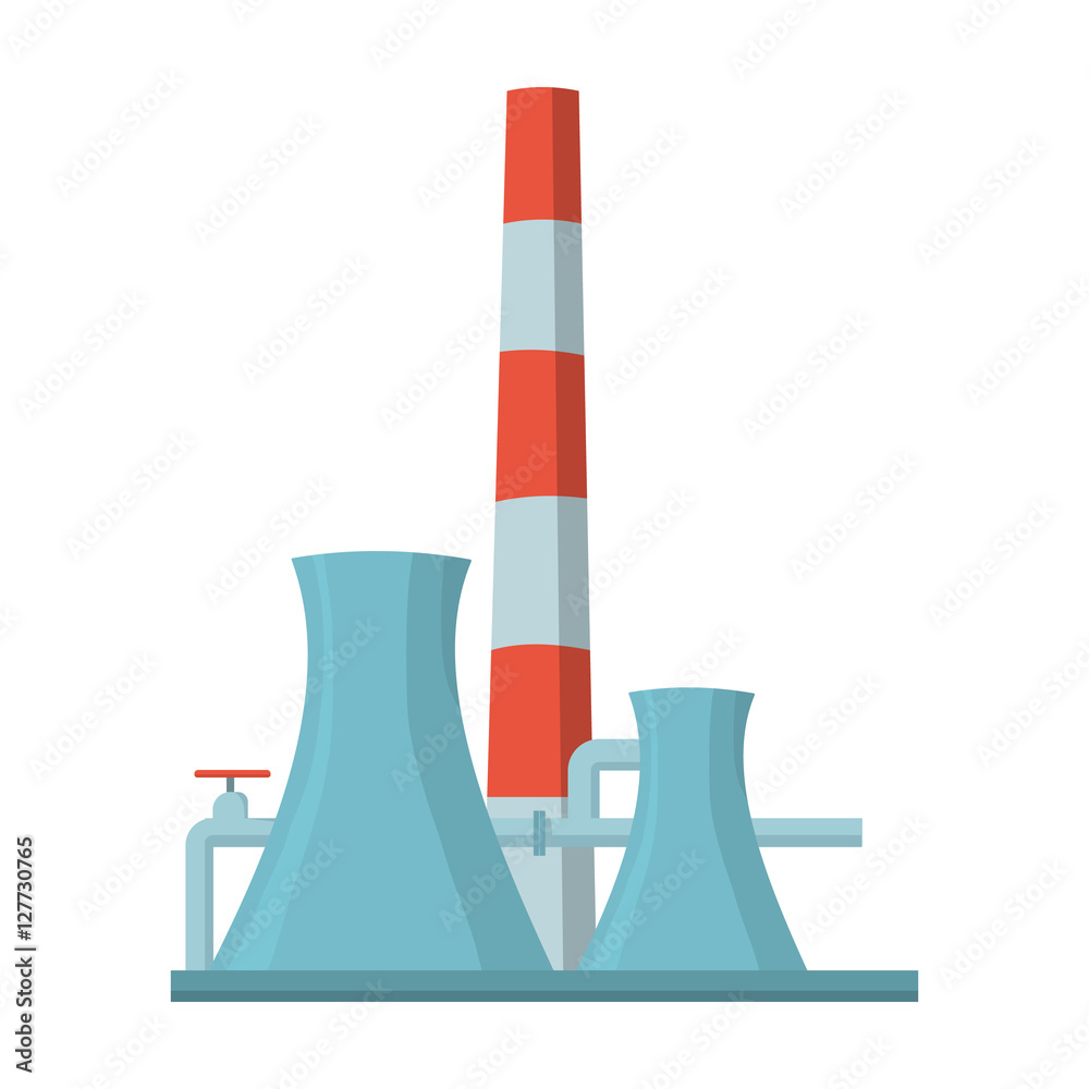 Oil refinery factory icon in cartoon style isolated on white background ...