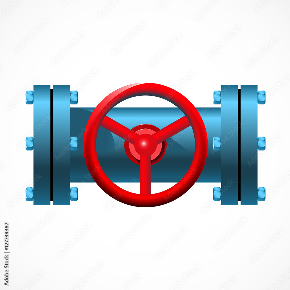 Industrial valve isolated on white. Vector illustration. Stock Vector ...