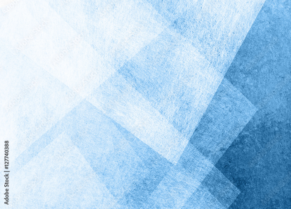 abstract blue background with white transparent triangle layers in ...
